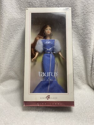 NIB 2004 BARBIE Zodiac Taurus Pink Label Collector Doll April 20 to May ...