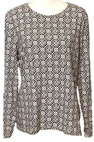 Talbots womens XL long sleeve knit top cotton/spandex stretch comfort ...