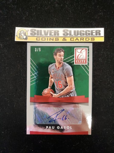2015-16 Pau Gasol Panini Donruss Elite Basketball Green Auto /5 Chicago ...