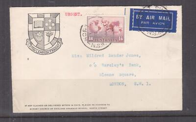 AUSTRALIA, 1937 Airmail cover, SCEGS, North Sydney to GB, 1s.6 Hermes ...
