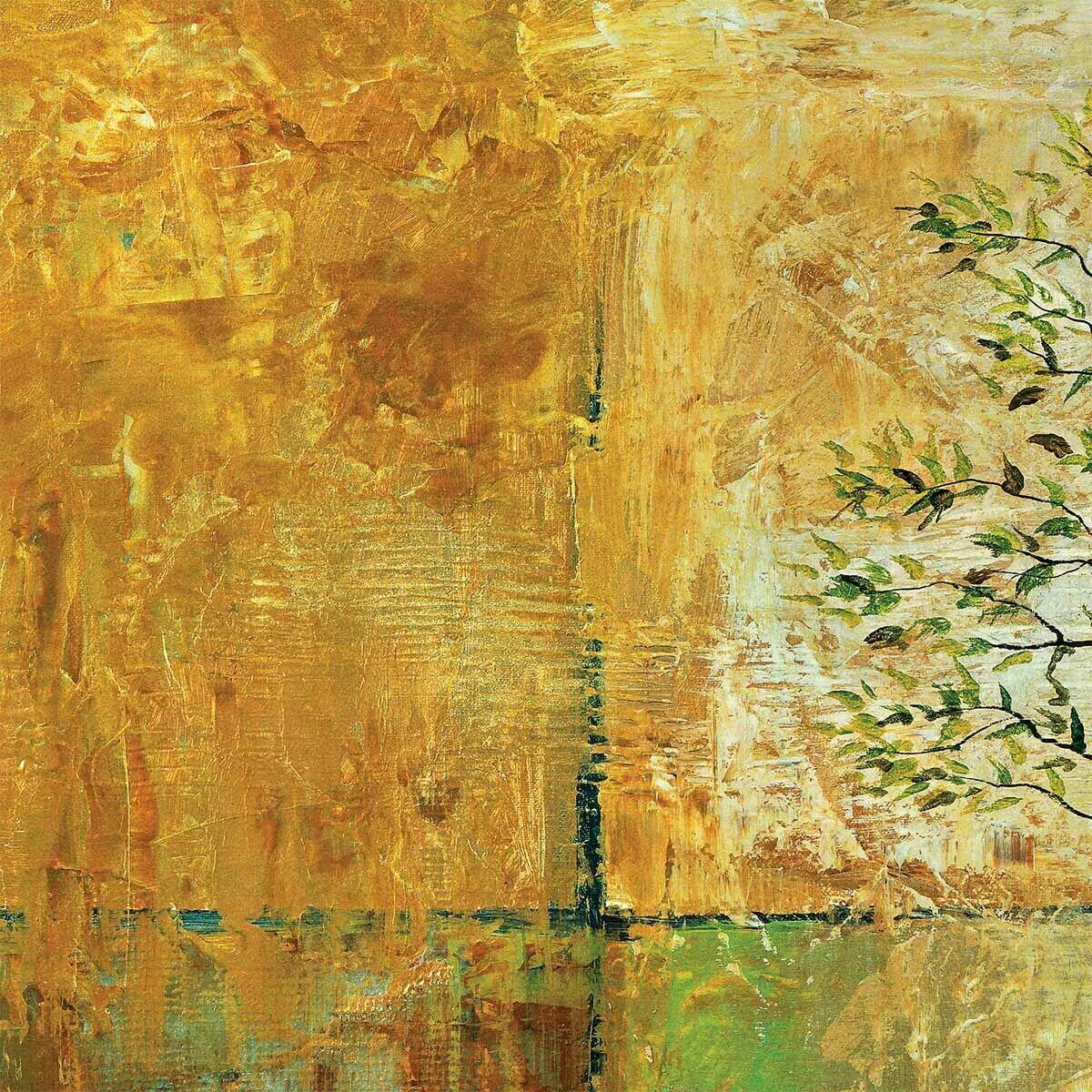 47W"x35H" MORNING LUSTER I by MIKE KLUNG - TREES GREEN LEAVES CHOICES ...