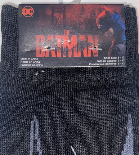 The Batman Crew Socks 2 Pair Men's 6-12 Black Gray w ? Riddler Dark ...