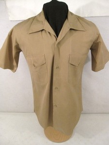 Vietnam USMC Summer Khaki Service Uniform Shirt - Short Sleeve - Size ...