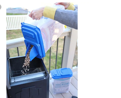 NEW Wood Pellet Dispenser Container 20Lbs EZ Pouring Handy Storage ...