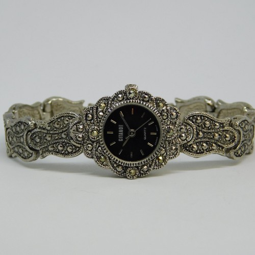 GITANO 7466 Marcasite's Quartz Analog Women's Watch Sz. 6 3/4" New ...