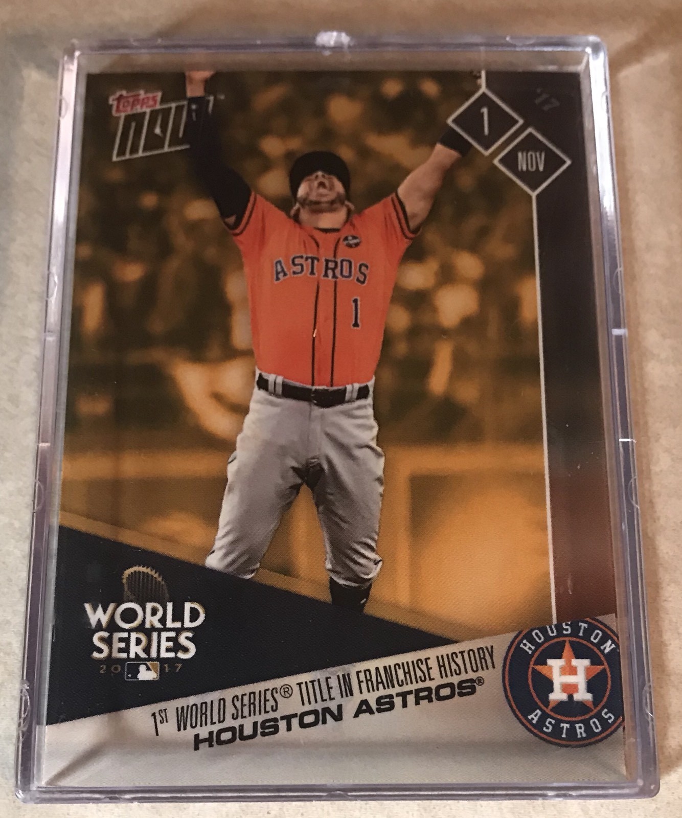 2017 TOPPS NOW PSB-7 HOUSTON ASTROS POSTSEASON BONUS CARD WIN 1ST WORLD ...