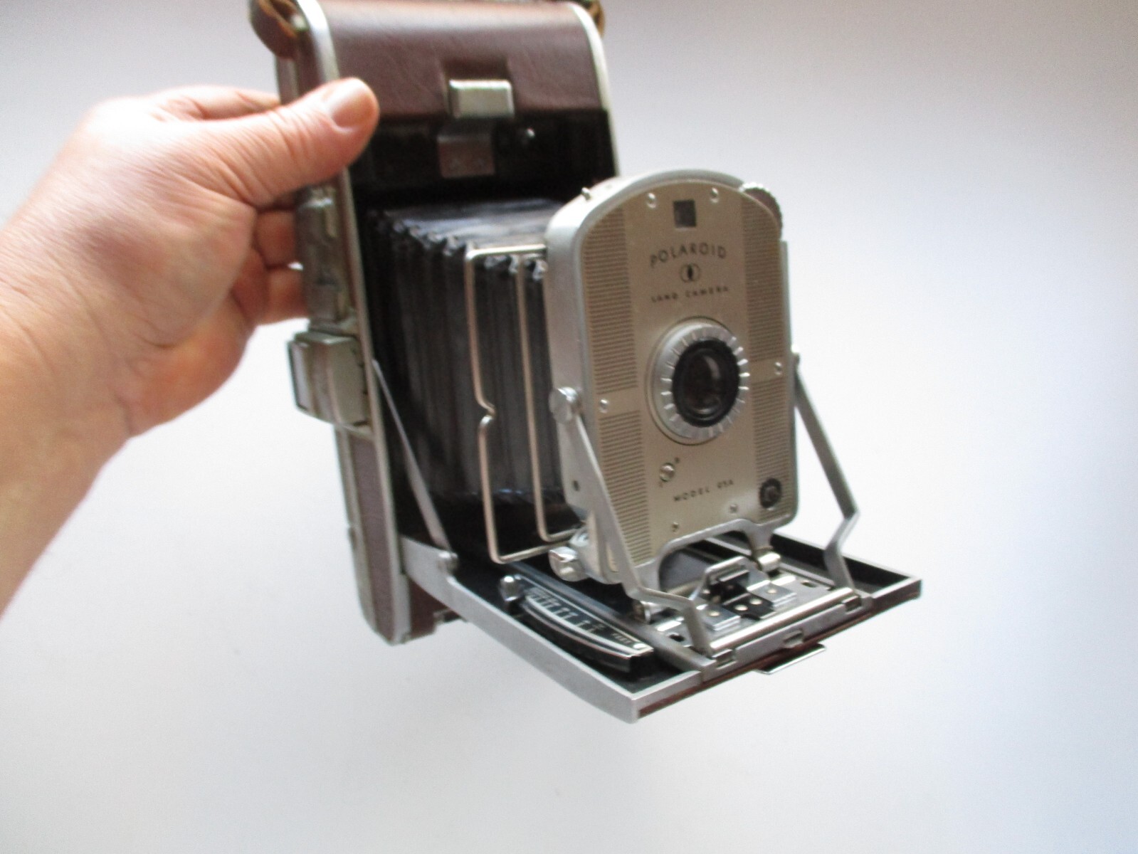 *nice VINTAGE Leather POLAROID Land Camera Model 95 Folding Camera ...