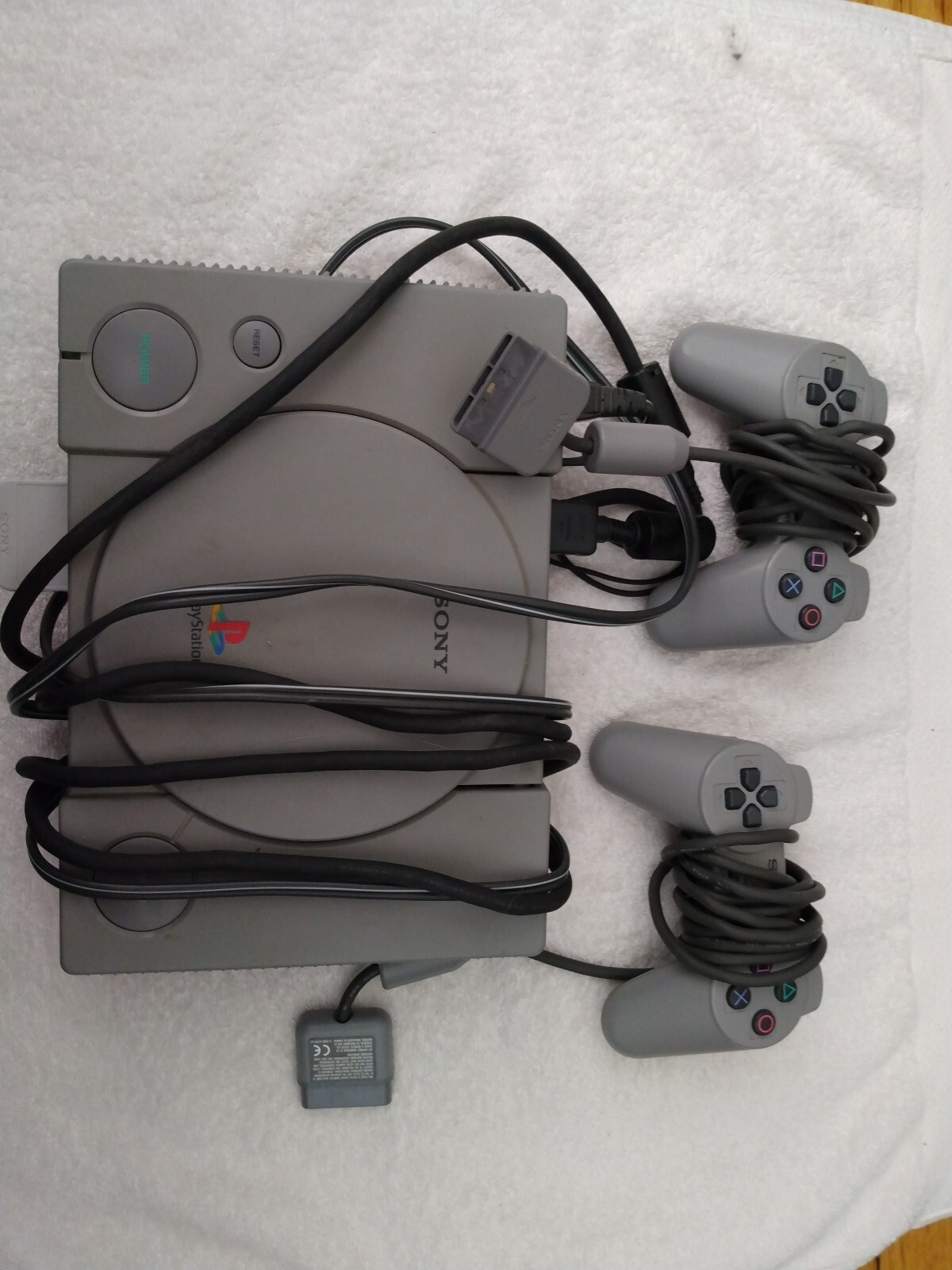Sony PlayStation 1 Video Game Console - Gray With 2 Controllers ...