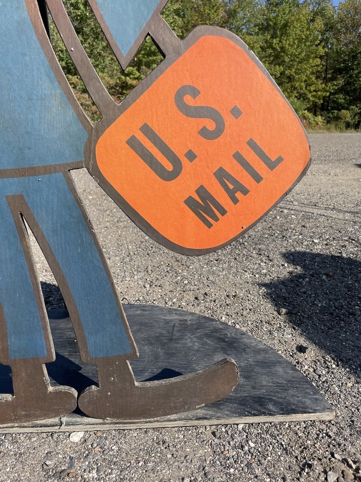 Original Vintage 1960s Mr Zip US POST OFFICE Mailman Sign Display Old ...
