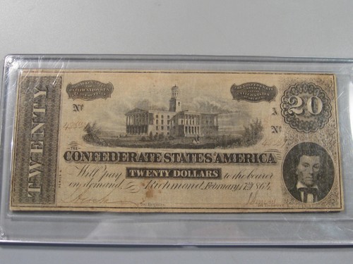 1864 CSA Confederate Note Richmond VA In Hard Case. #21 | eBay