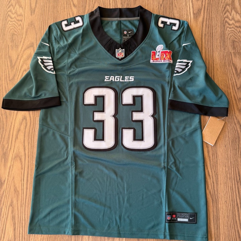 Adult NWT Cooper Dejean Eagles #33 Dark Green Game Day Jersey Stitched ...