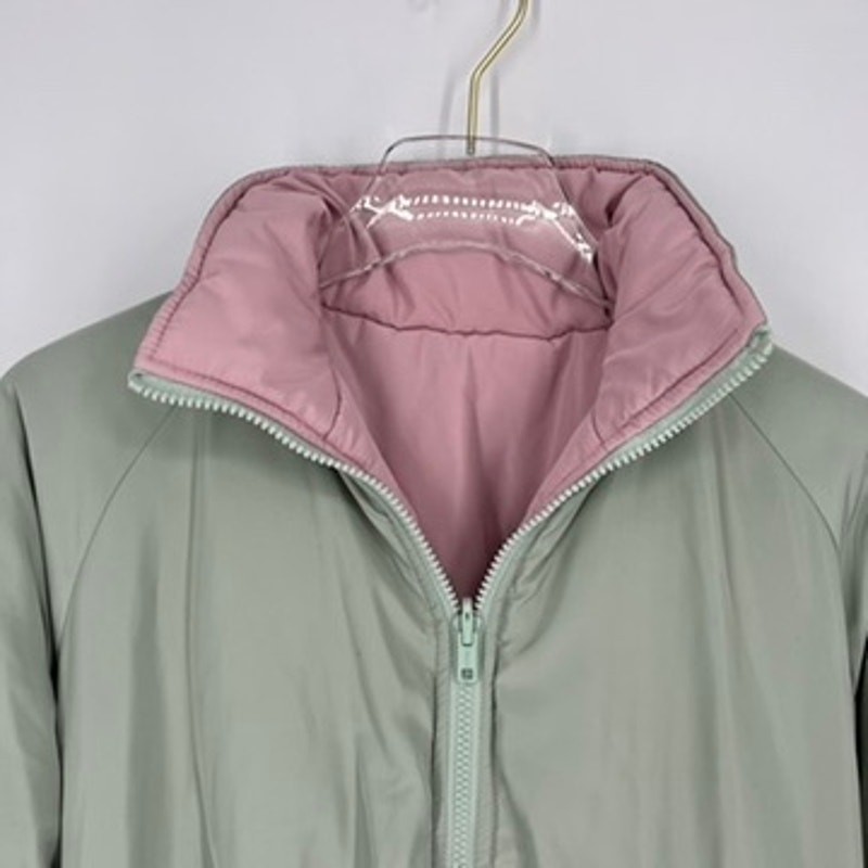 Brandy Melville Faith Reversible Puffer Jacket Oversized Pink Green ...
