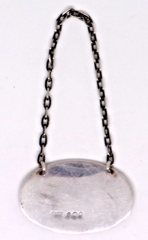 SILVER HALLMARKED WHISKY DECANTER / BOTTLE LABEL - London 1951 . 8 ...