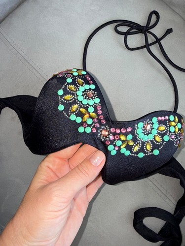 Victoria's Secret Rhinestone Bikini Top Black 36C | eBay