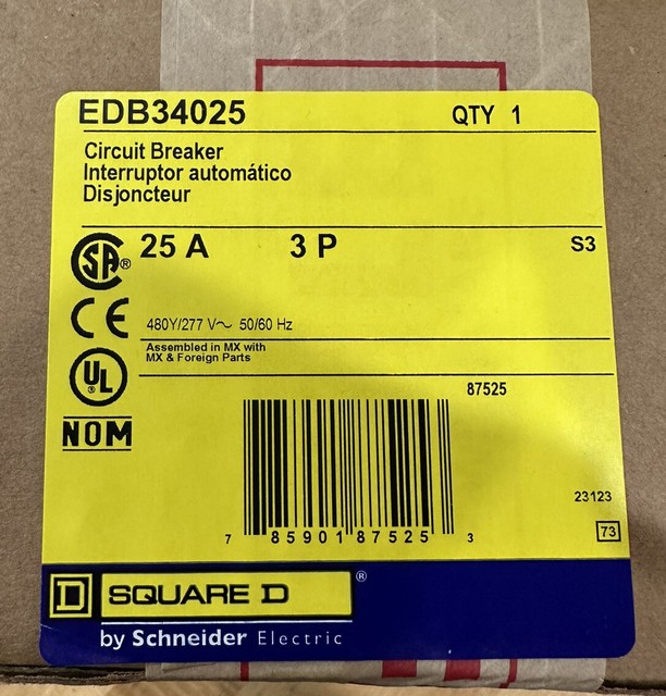 Square D EDB34025 Circuit Breaker for sale online | eBay