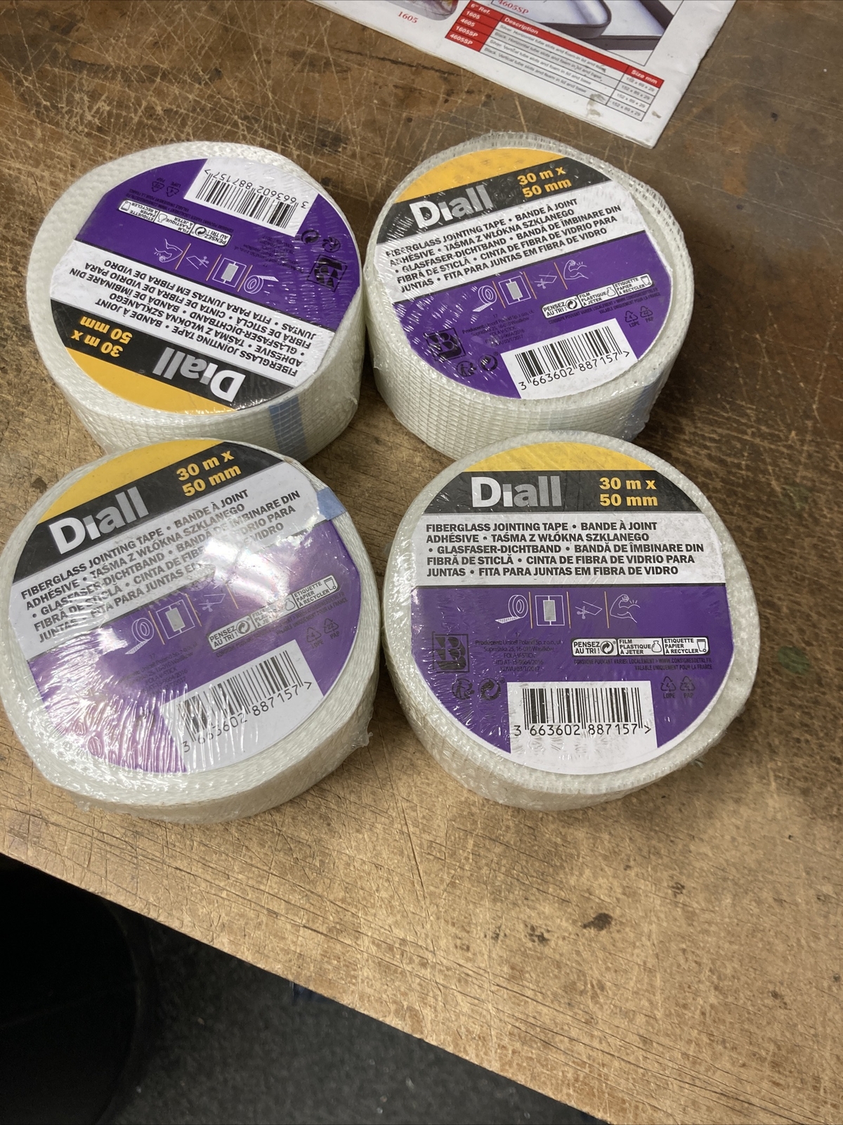 Fibre glass Jointing Tape 50mm Wide 4 rolls of 30 mt Plasterers Scrim ...