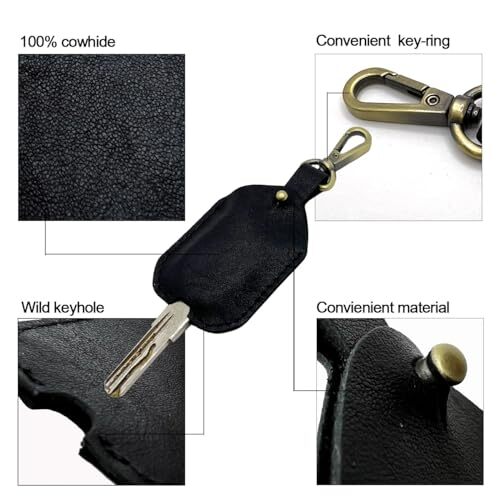 Handmade Leather Key Sleeve,Vintage Key Ring Holder,Stylish Dk027-blk-h ...