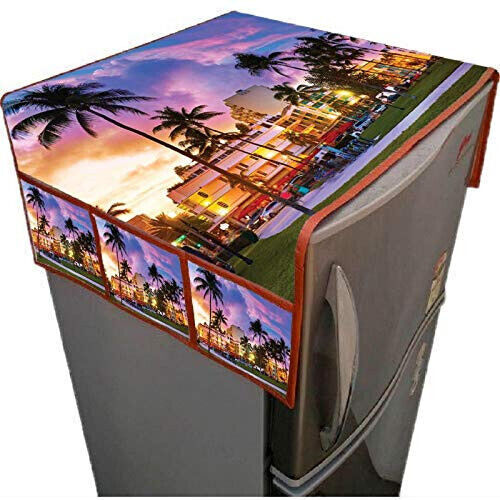 Fancy Unique Design Fridge Top Cover & Pockets Multicolor For ...