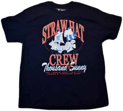 Ripple Junction One Piece Mens Straw Hat Crew Thousand Sunny Ship Shirt ...