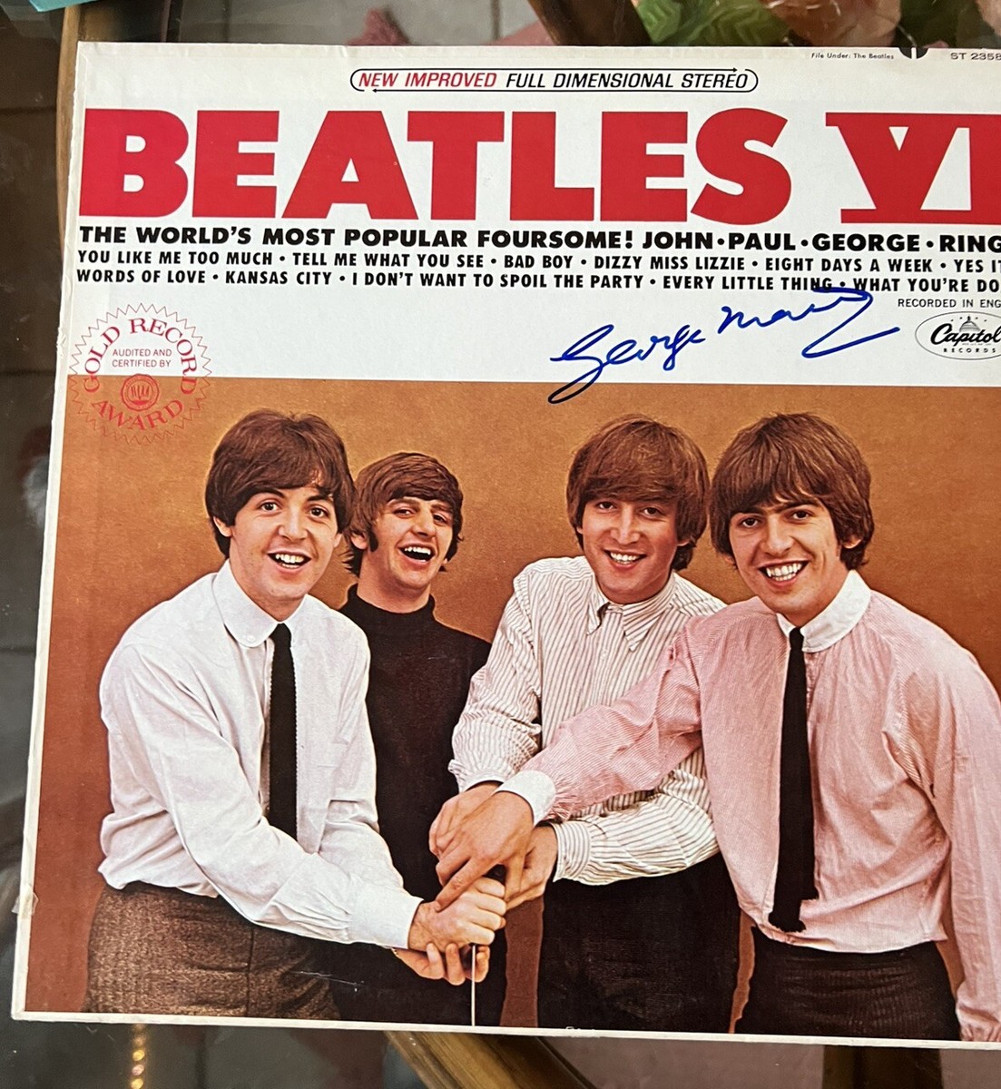 Young George Martin Beatles THE BEATLES VI Album Signed By George
