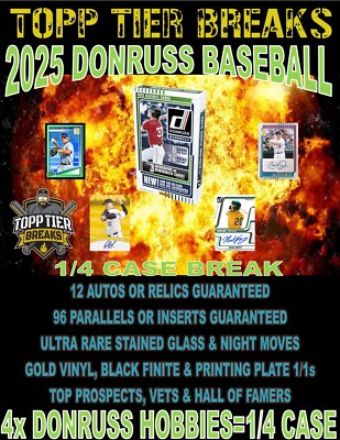ARIZONA DIAMONDBACKS 2025 DONRUSS BASEBALL 4X HOBBY BOX 1/4 CASE BREAK ...