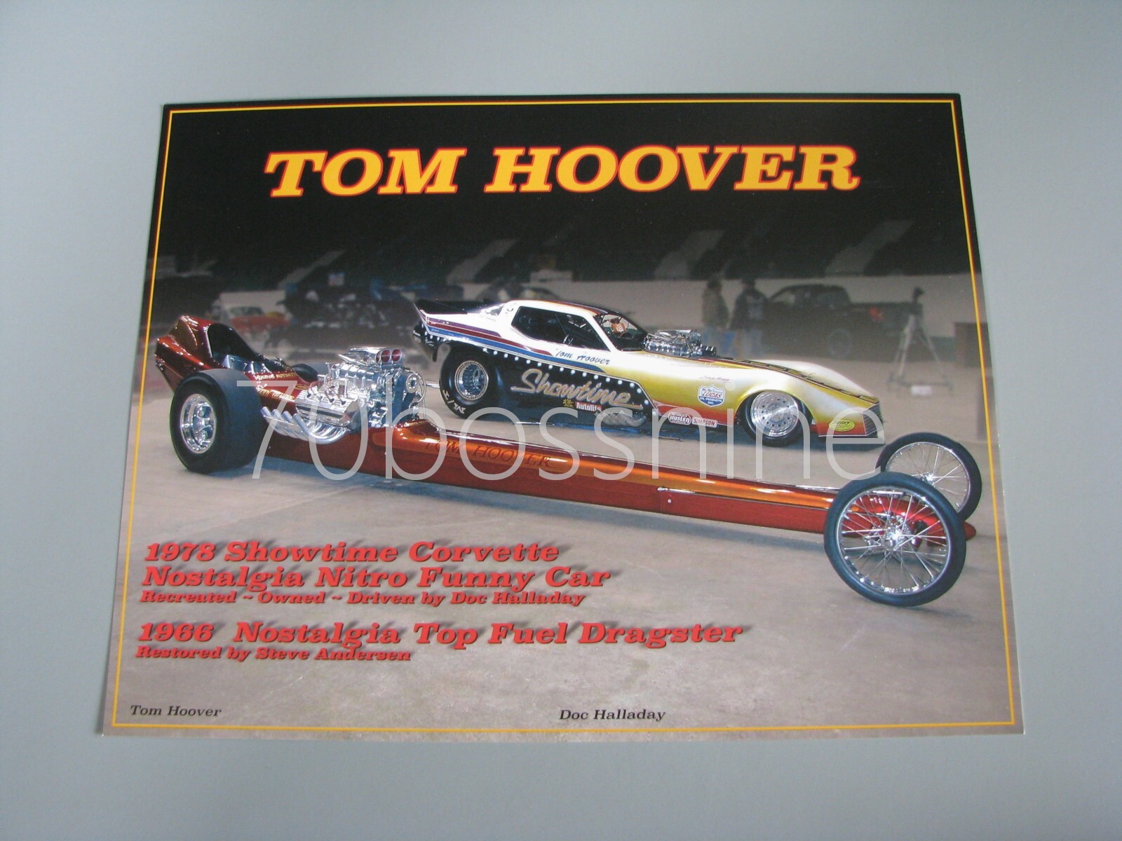 TOM HOOVER 1966 OSTALGIA DRAGSTER FUNNY CAR 8.5X11 NHRA DRAG RACING ...