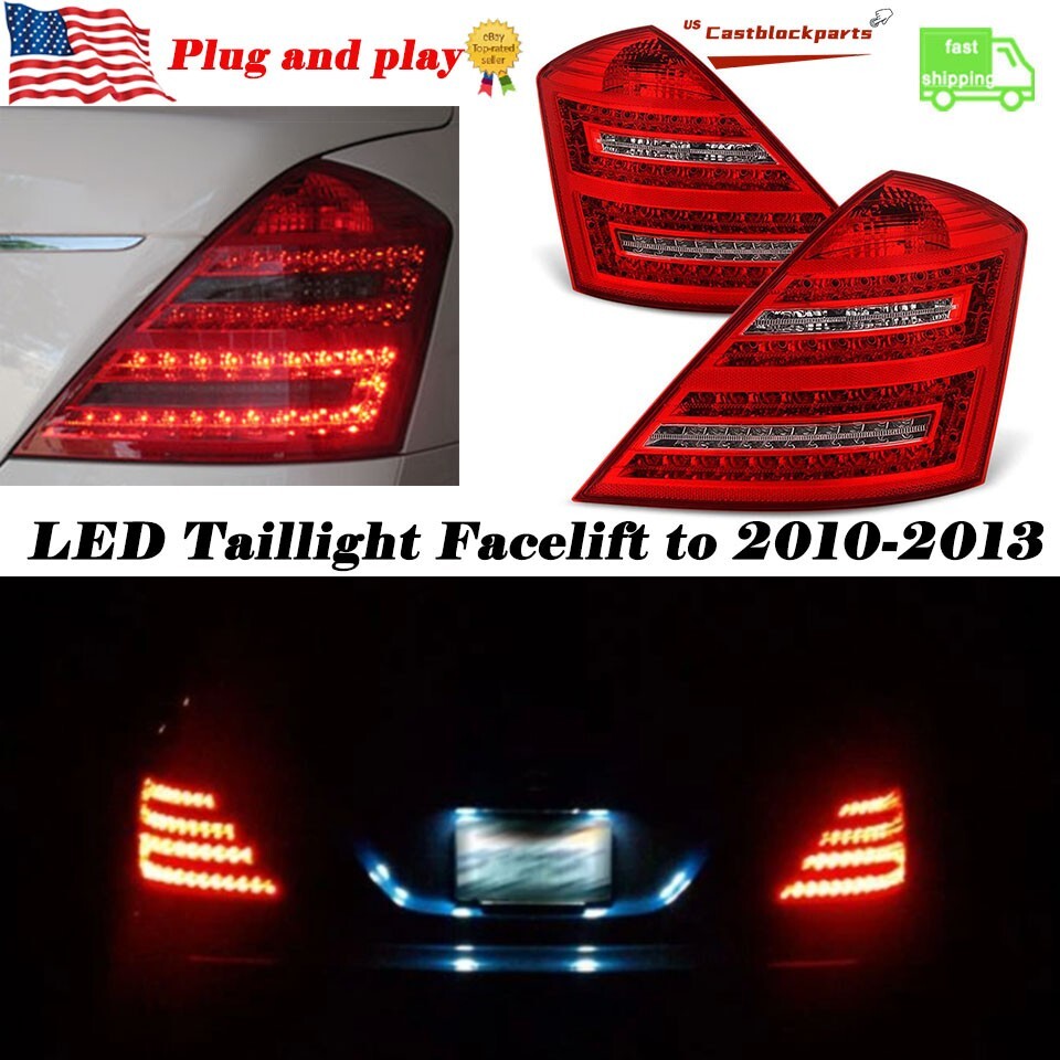 2007-2009 Facelift W221 Taillights for Mercedes S550 S600 Red LED 2010 ...