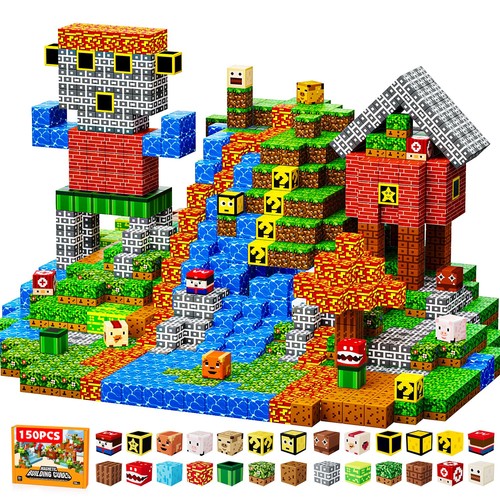 150 PCS Magnetic Blocks, 2X Magnetic Force, 0.8in, Magnetic Building ...