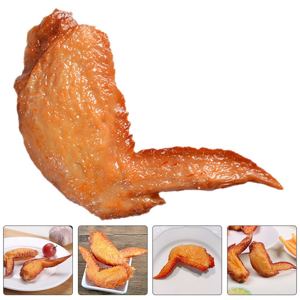 4 Pcs Fake Food for Kitchen Decor Simulated Chicken Wing Faux ...