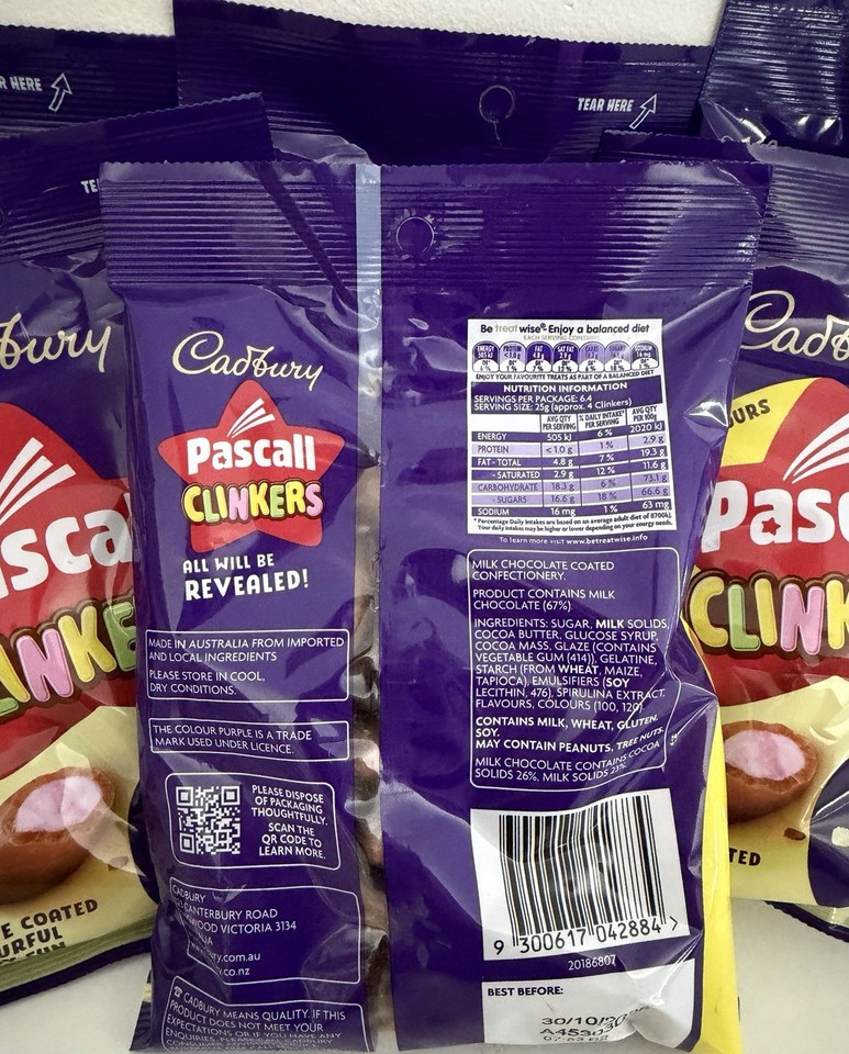 6x Cadbury Pascall Chocolate Clinkers Candy Bag 160g TikTok Viral 6x ...