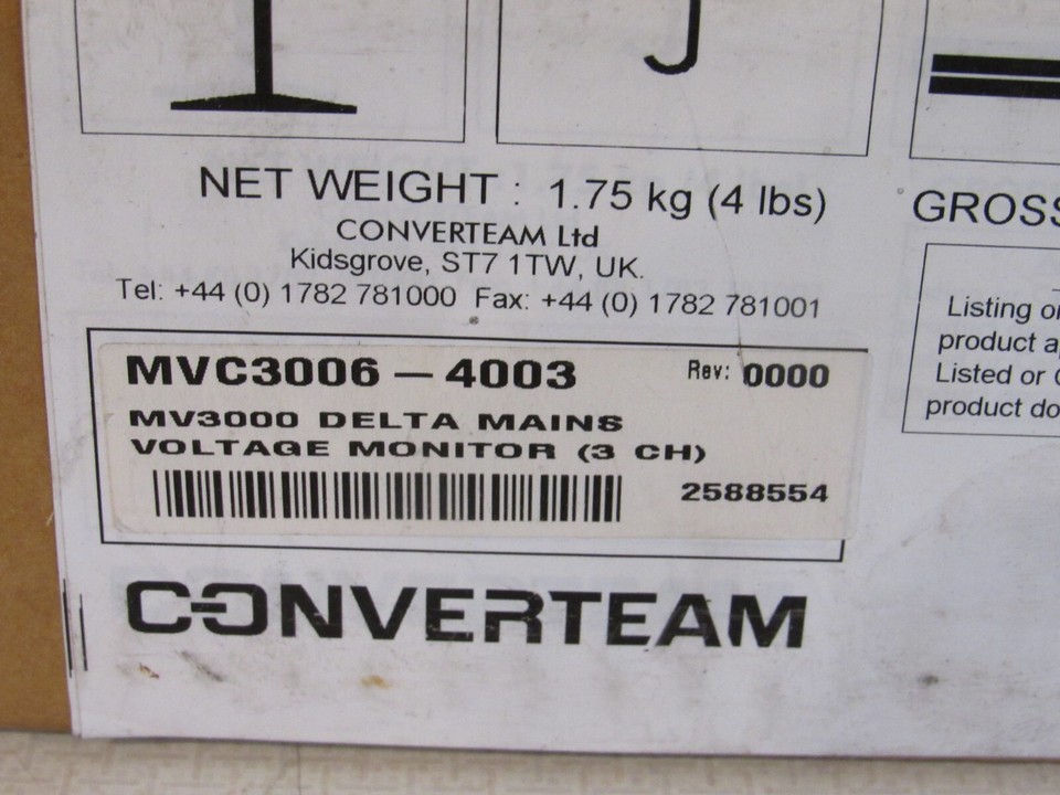 Converteam GE Energy MVC3006-4003 delta mains voltage monitor MV3000 ...