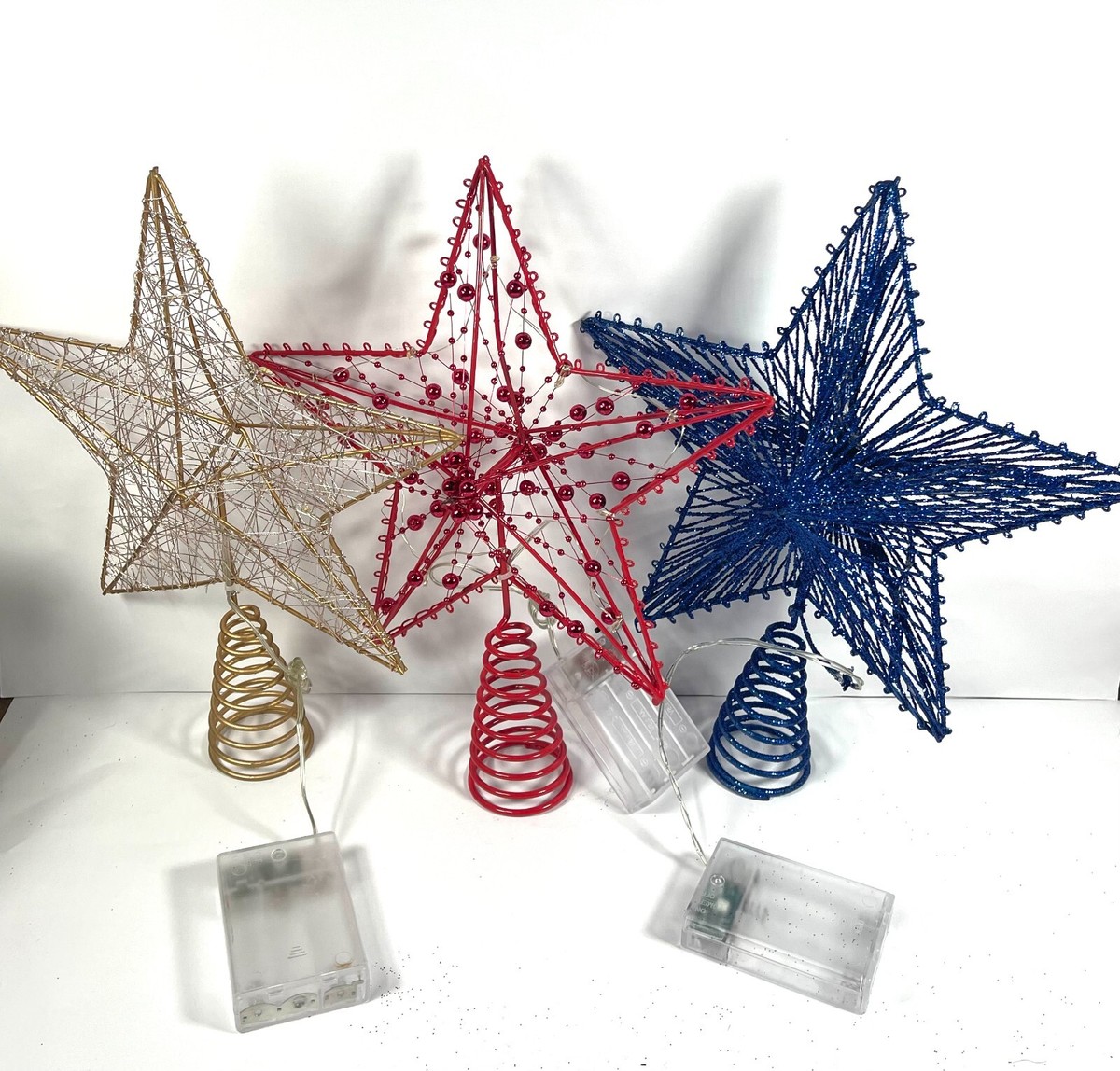 Battery Operated Angel Tree Topper Christmas Tree 3D Glitter Star