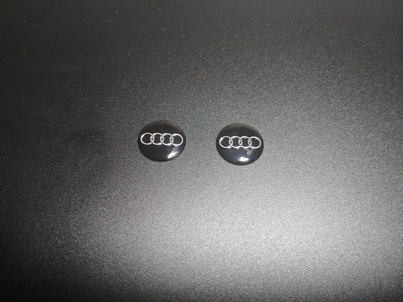 2X 14 MM EMBLEMS (LOGO) FOR AUDI - KEY FOB REPLACEMENT DECAL / STICKER ...
