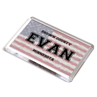 FRIDGE MAGNET - Evan - Brown, Minnesota - USA Flag | eBay UK