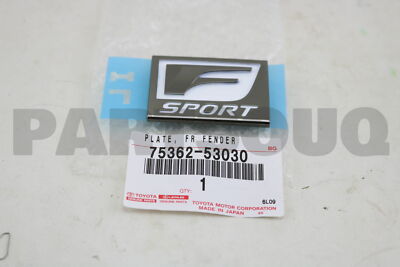 7536253030 Genuine Toyota PLATE, FRONT FENDER NAME, NO.2 75362-53030 | eBay