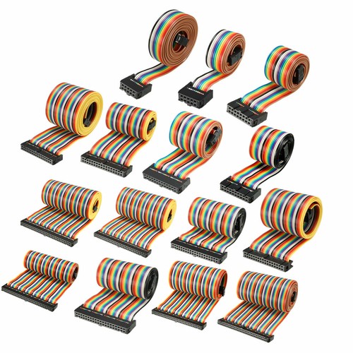 IDC 10-64Pins Flexible Rainbow Ribbon Jumper Cable 2.54mm Pitch Female ...