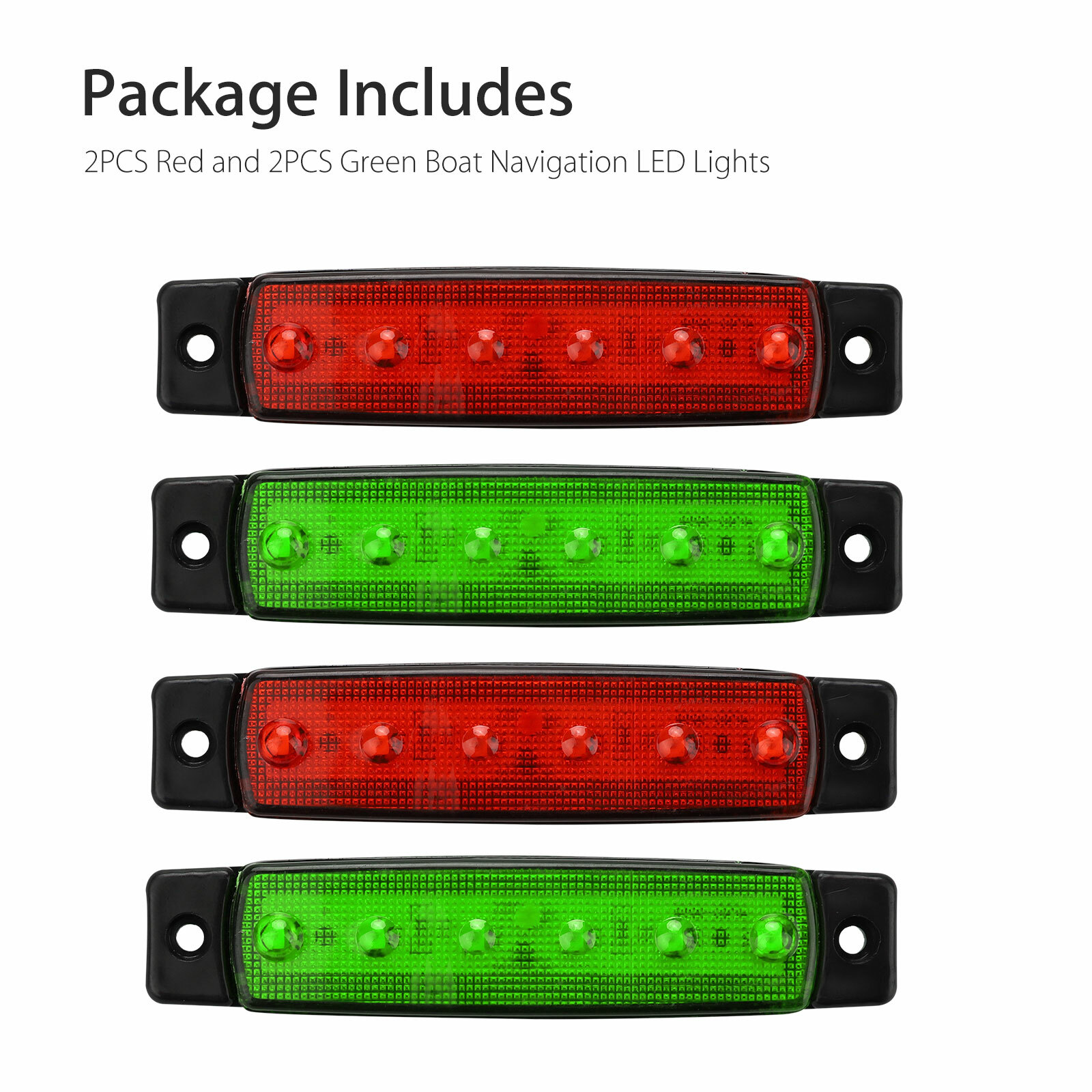 4pcs Red Green Boat Navigation LED Lights Stern Lights Boats Starboard ...