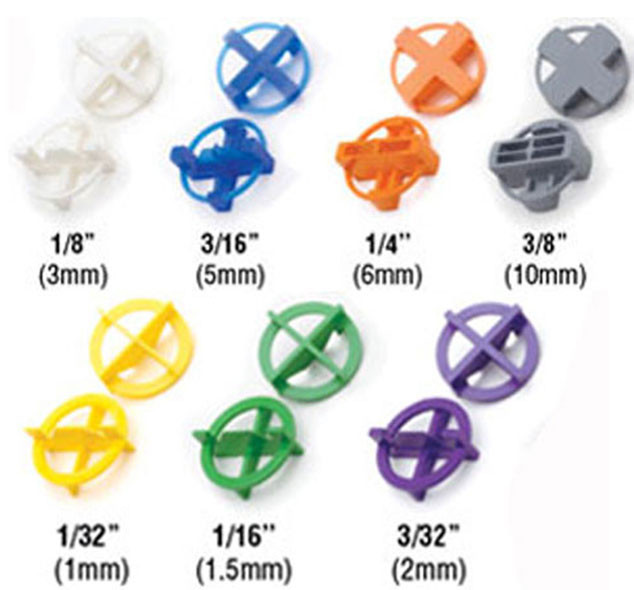 100 Circular Round Tile Spacers 1/16" 1.5 Mm 2 Sided Green Plastic Tavy ...