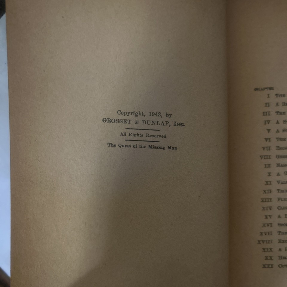 Vintage Nancy Drew 1st Edition Quest of The Missing Map 1942 HC Carolyn ...