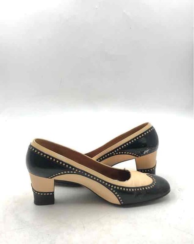 Vintage Palizzio Womens Black Pink Leather Wingtip Oxford Pump Heels ...