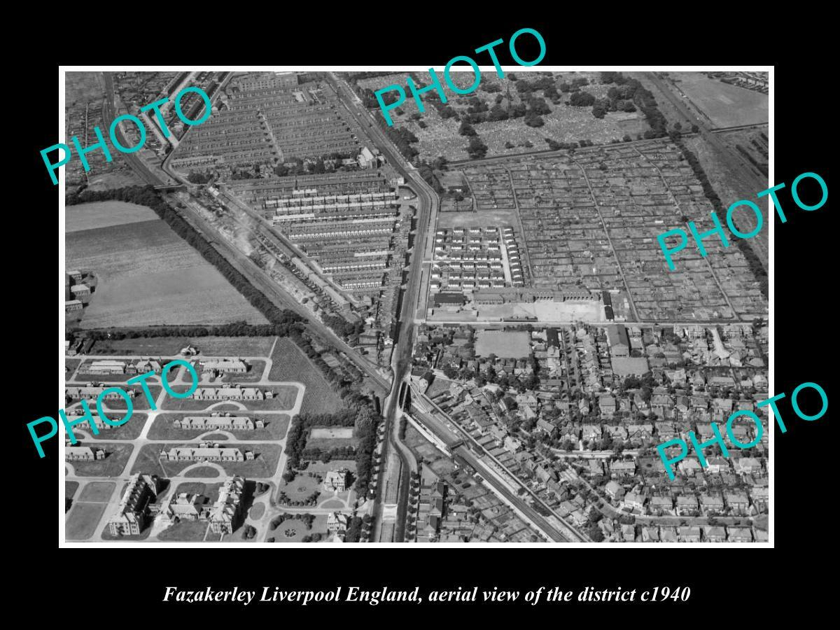 OLD 8x6 HISTORIC PHOTO FAZAKERLEY LIVERPOOL ENGLAND DISTRICT AERIAL ...
