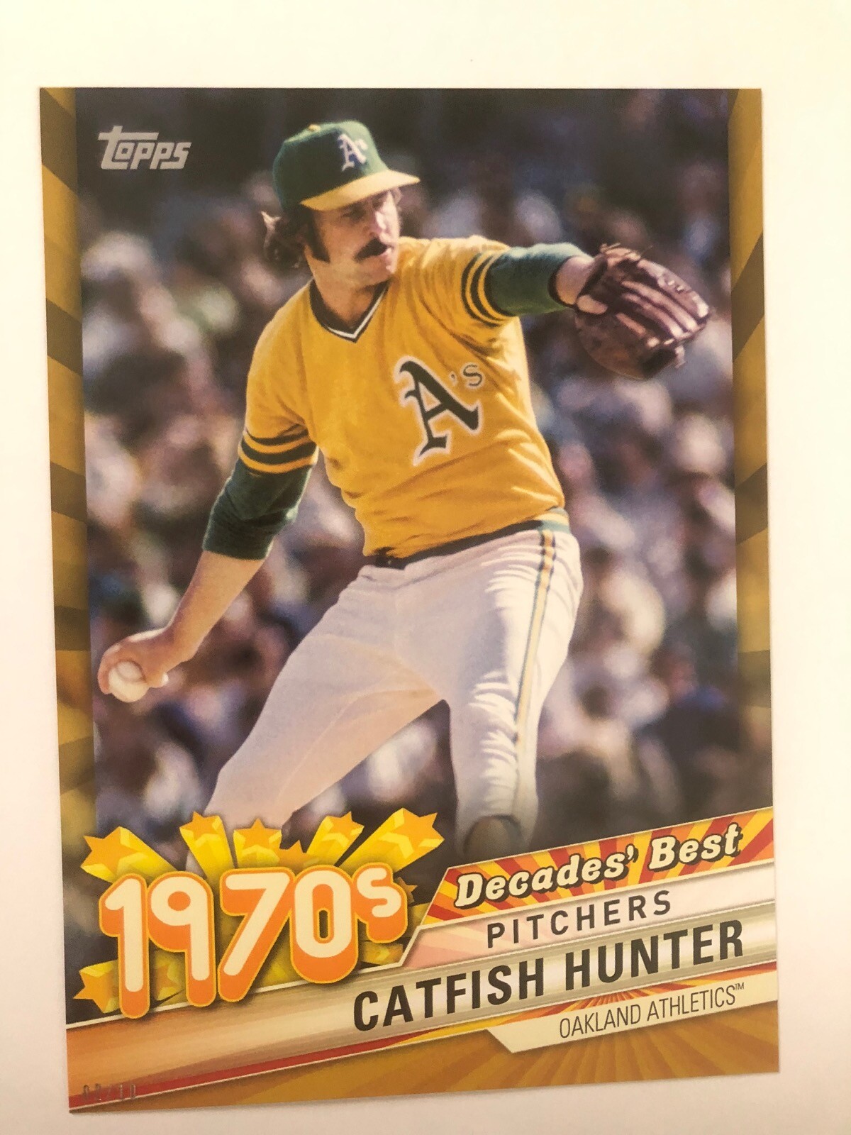 2020 Topps Decade's Best 1970s Jumbo 5x7 Catfish Hunter A's DB35 02/10 ...