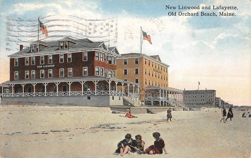 New Linwood & Lafayette OLD ORCHARD BEACH, ME Hotels Maine 1919 Vintage ...