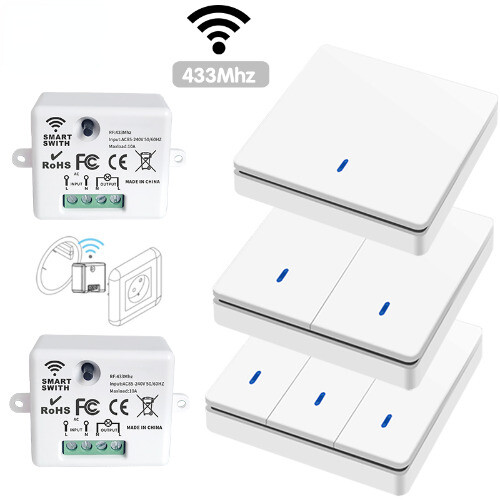 Wireless Smart Switch Light Wall Panel Switch with Remote Control 220V ...