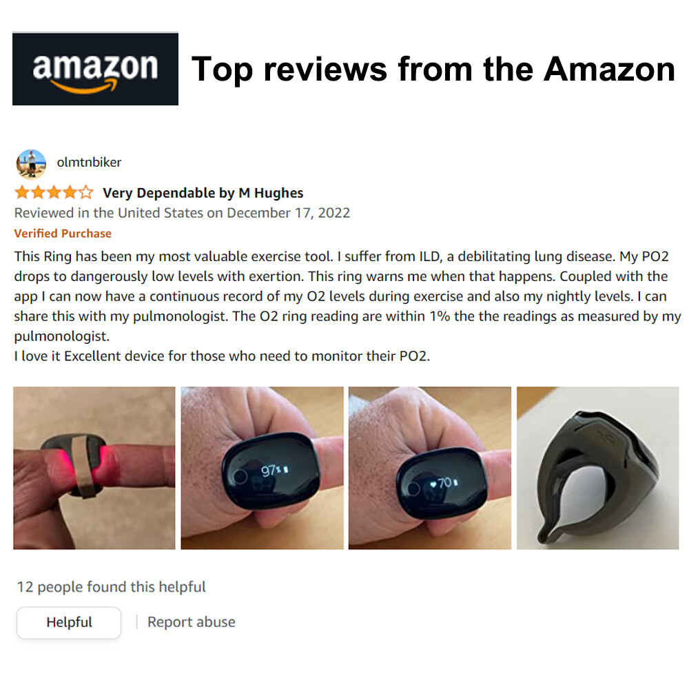 Wellue Rechargeable O2Ring Pulse Oximeter Continuous Tracking SpO2 ...