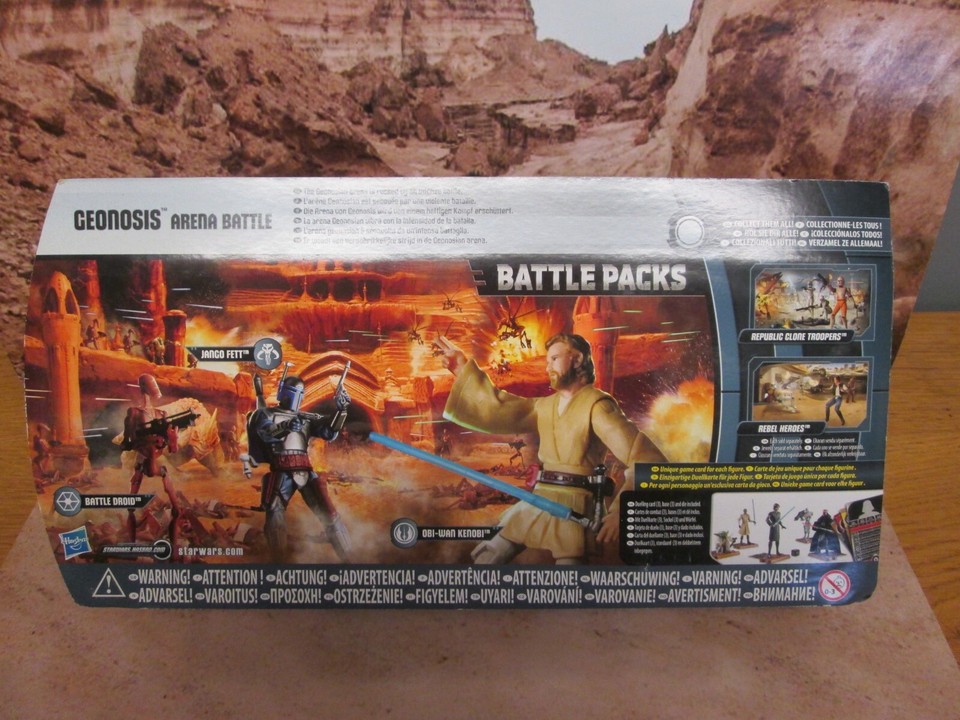 Star Wars Geonosis Arena Battle Packs Obi-Wan Jango Galactic Game ...