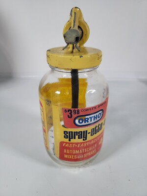 Vintage Ortho Spray-Ette 4 1PT. 6OZ. Metal Glass Bottle Lawn Sprayer 4 ...
