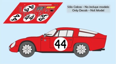 Decals Alfa Romeo TZ Le Mans 1965 44 1:32 1:24 1:43 1:18 TZ1 slot ...