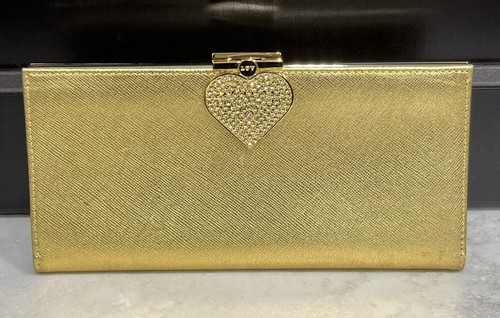 Lovcat Leather Wallet - Large Size - Gold Color - NWOT | eBay