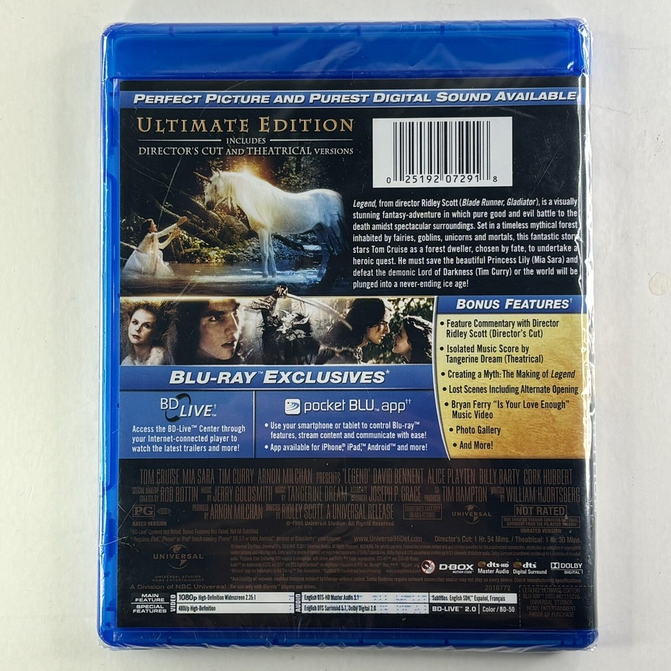 Ridley Scott's LEGEND-1986 Ultimate Edition Blu-Ray Theatrical ...